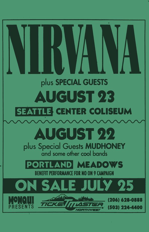 Nirvana Seattle Center Coliseum & Portland Meadows 1992 Value ...