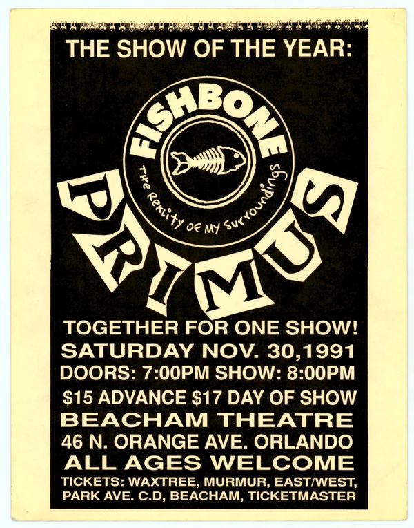 Fishbone & Primus Beacham Theatre 1991 Value - GoCollect (fishbone ...