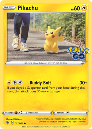 Pikachu (27/78) - Pokémon GO (Reverse Holo) Value - GoCollect