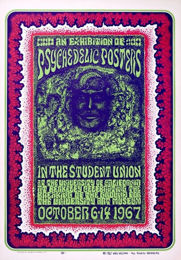1967-WES WILSON-UC BERKELEY-AN EXHIBITION OF PSYCHEDELIC POSTERS Value ...