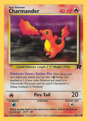 Charmander (50/82) - Team Rocket (Unlimited) Value - GoCollect