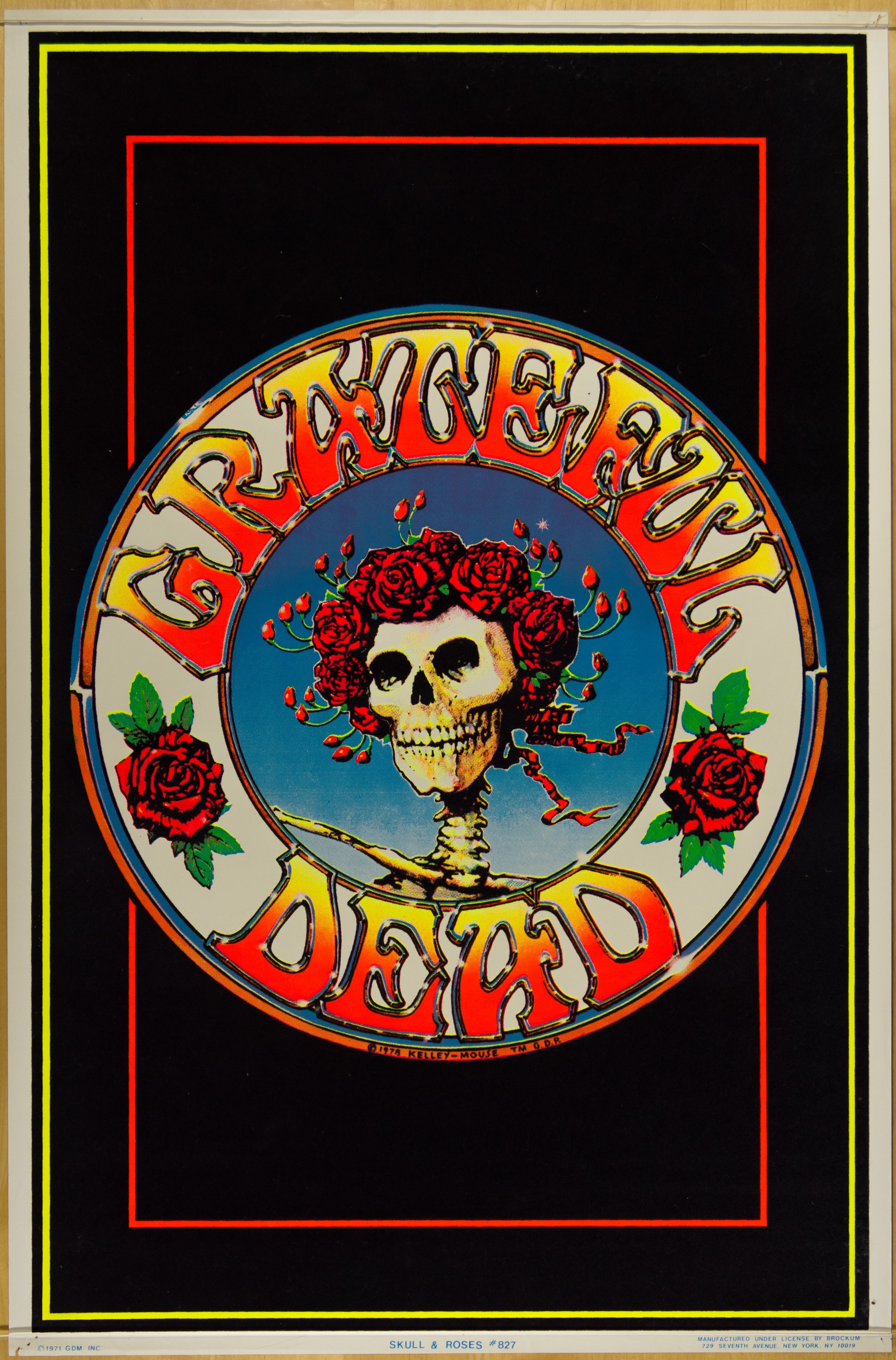 Grateful Dead Skull & Roses 1971 Black Velvet Poster Value - GoCollect