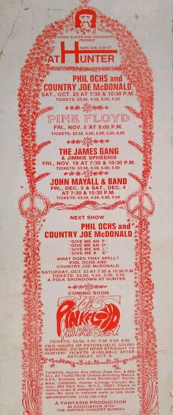 Phil Ochs & Pink Floyd Hunter College 1971 Value - GoCollect (phil-ochs ...