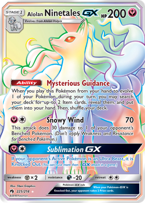 Alolan Ninetales GX (225/214) - Lost Thunder Value - GoCollect