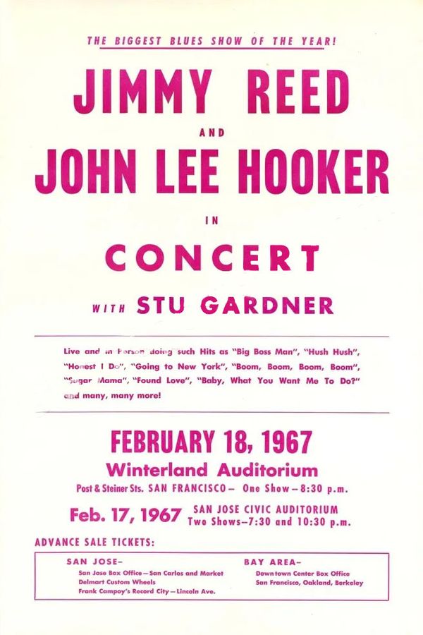 Jimmy Reed San Jose Civic Auditorium & Winterland 1967 Value ...