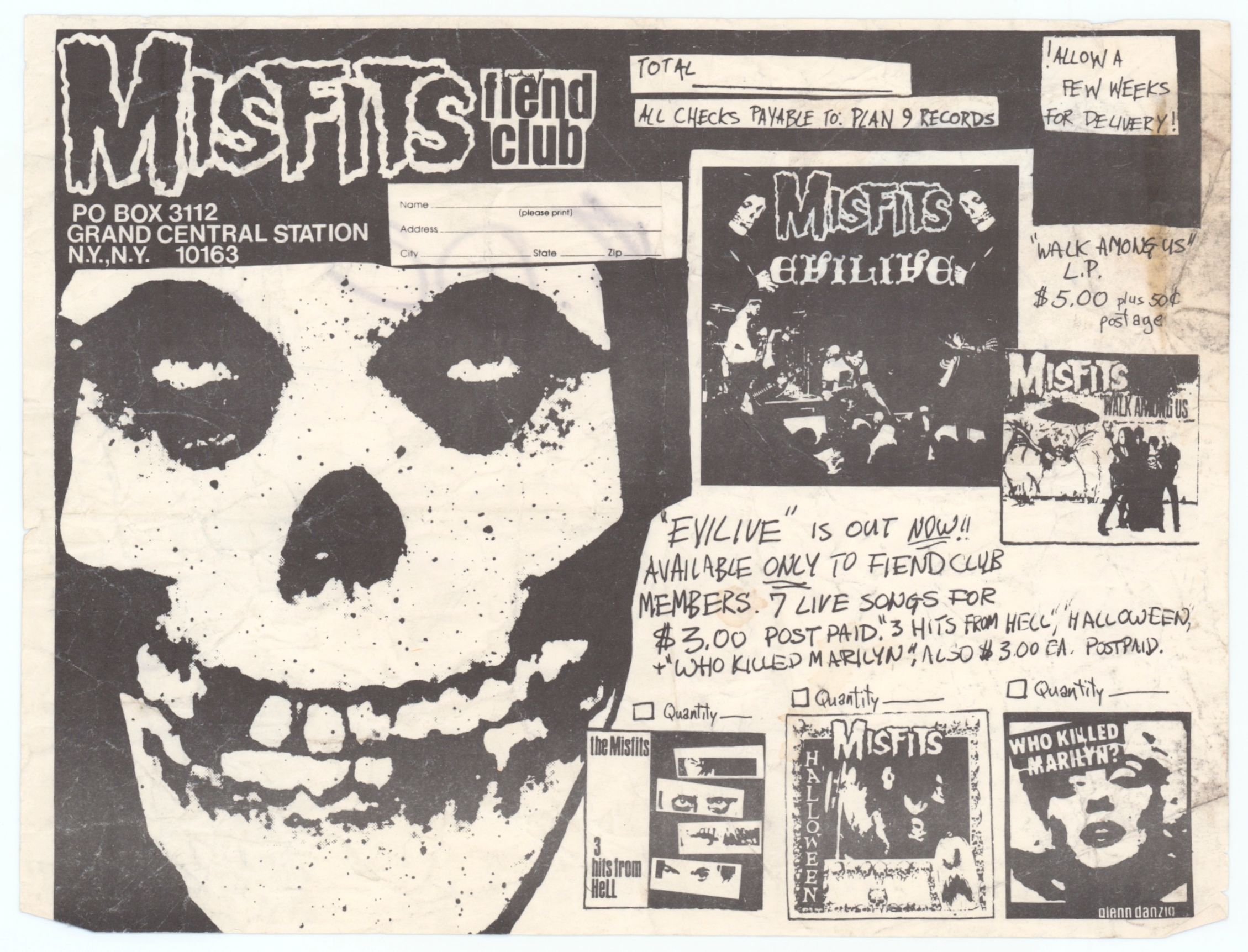 Misfits Fiend Club Advertisement 1981 Value - GoCollect