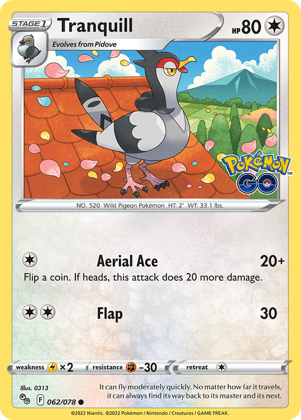 Tranquill (62/78) - Pokémon GO Value - GoCollect (tranquill-62-78 ...