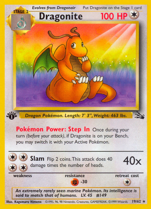 Dragonite (19/62) - Fossil (1st Edition) Value - GoCollect