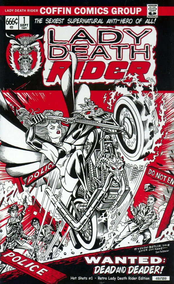 Lady Death: Hot Shots #1 (Retro Lady Death Rider Edition) Value ...