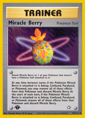Miracle Berry (Trainer: Pokémon Tool) (94/111) - Neo Genesis (1st ...