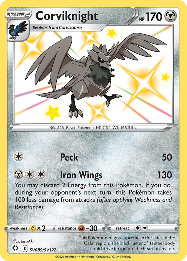 Corviknight (SV089) - Shining Fates Shiny Vault Value - GoCollect ...