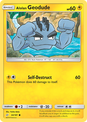 Alolan Geodude (34/181) - Team Up Value - GoCollect (alolan-geodude-34 ...