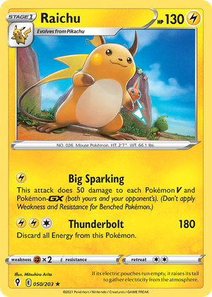 Raichu (50/203) - Evolving Skies (Reverse Holo) Value - GoCollect