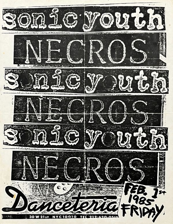 Sonic Youth & Necros Danceteria 1985 Value - GoCollect (sonic-youth ...
