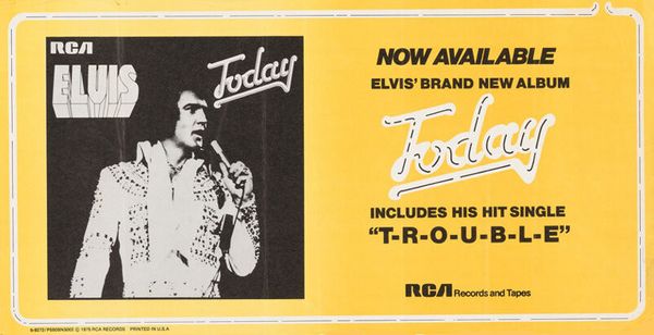 Elvis "Today" Record Store Promotional Poster 1975 Value - GoCollect ...