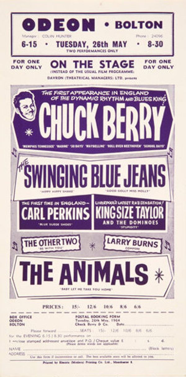 Chuck Berry & Carl Perkins Odeon Bolton HANDBILL 1964 Value - GoCollect ...