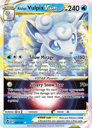 Alolan Vulpix VSTAR (34/195) - Silver Tempest Value - GoCollect (alolan-vulpix-vstar-34-195 ...