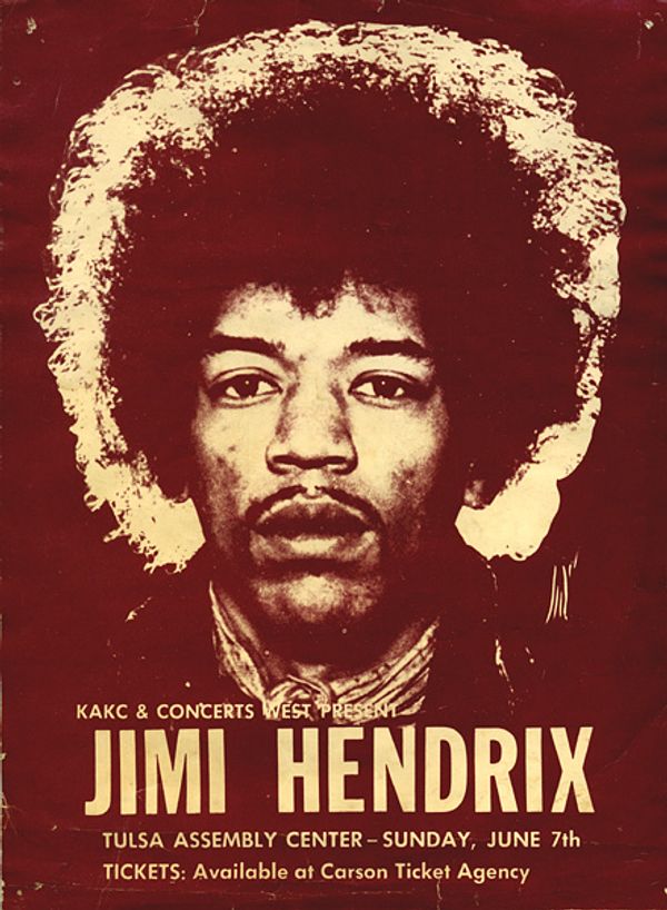 Jimi Hendrix Tulsa Assembly Center Handbill 1970 Value - GoCollect ...