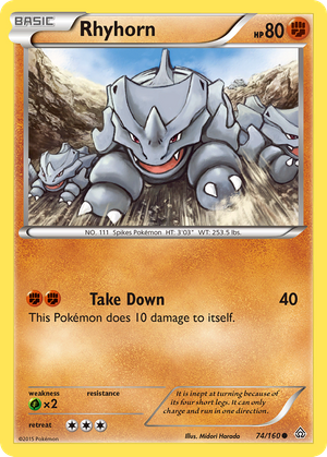 Rhyhorn (74/160) - Primal Clash (Reverse Holo) Value - GoCollect