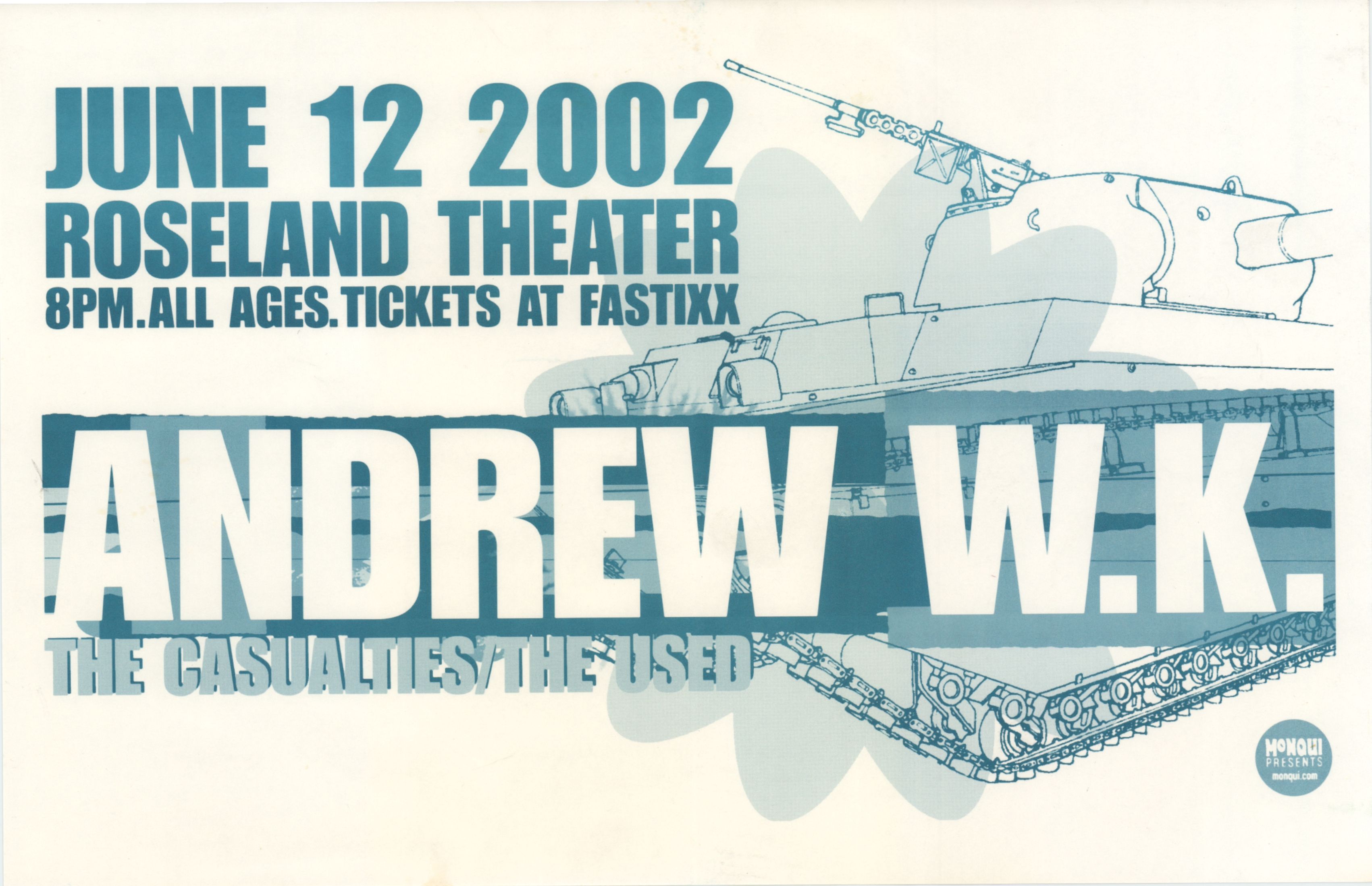Andrew WK Roseland Theater 2002 Blue Value - GoCollect