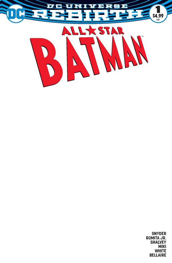 All Star Batman #1 (Blank Variant Cover) Value - GoCollect (all-star ...