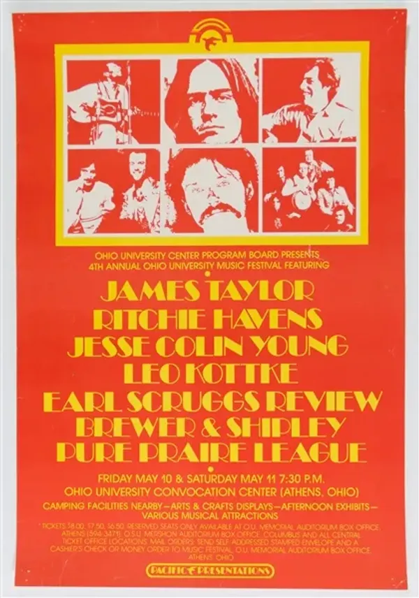 James Taylor Ritchie Havens & Leo Kottke Ohio University Convocation ...