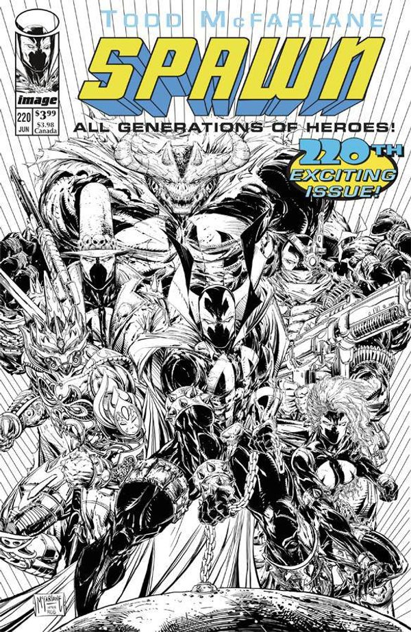 Spawn #220 (Black & White Youngblood Homage) Value - GoCollect (spawn ...