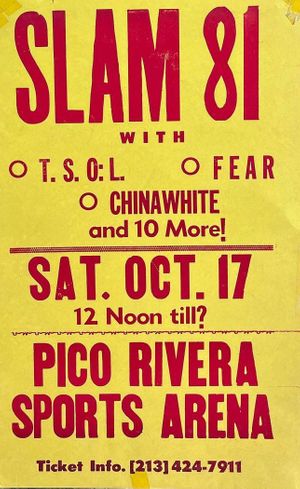 TSOL & Fear Pico Rivera Sports Arena 1981 Value - GoCollect
