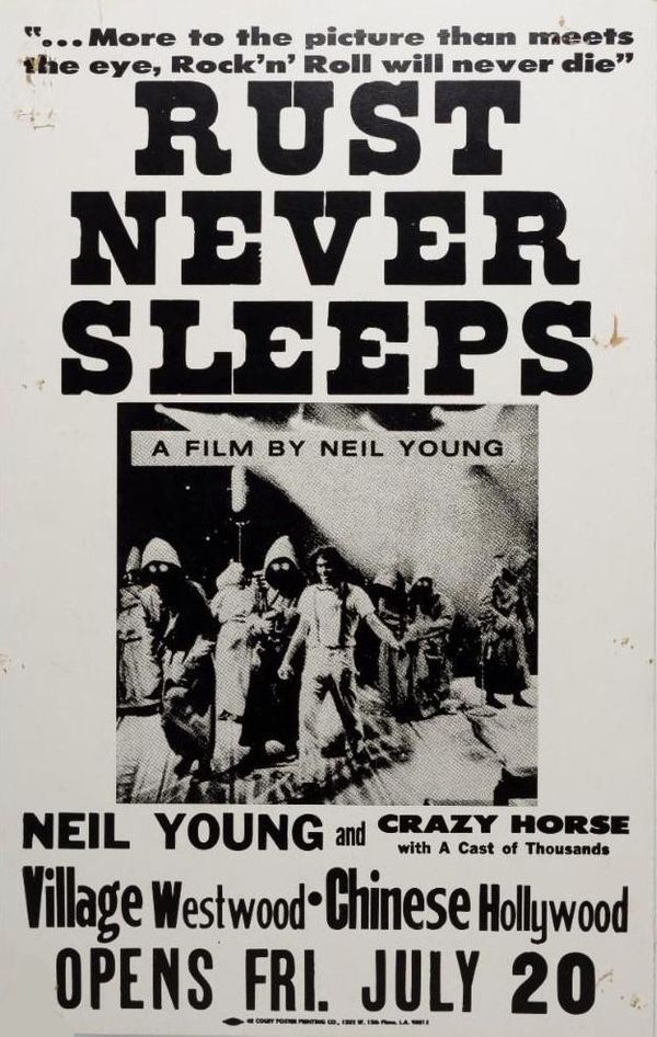 Neil Young Rust Never Sleeps Film Poster 1979 Value - GoCollect (neil ...