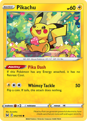 Pikachu (52/196) - Lost Origin Value - GoCollect