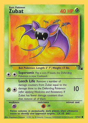 Zubat (57/62) - Fossil (Unlimited) Value - GoCollect
