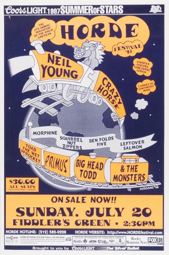 Horde Festival featuring Neil Young & Primus Fiddler's Green 1997 Value ...