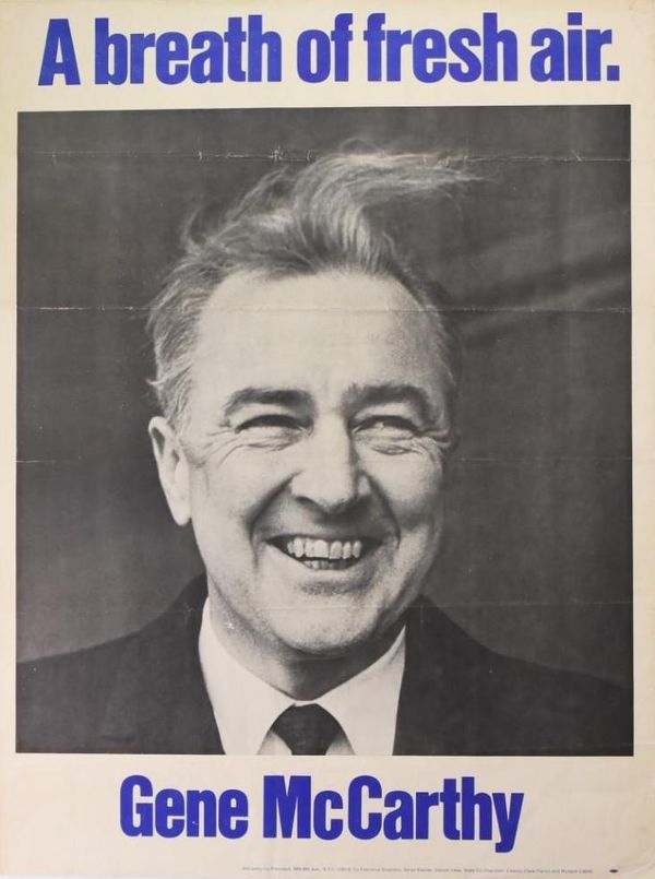 Gene McCarthy Breath of Fresh Air Poster 1968 Value - GoCollect (gene ...