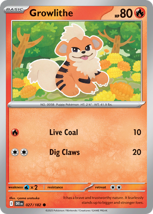 Growlithe (27/182) - Destined Rivals (Reverse Holo) Value - GoCollect