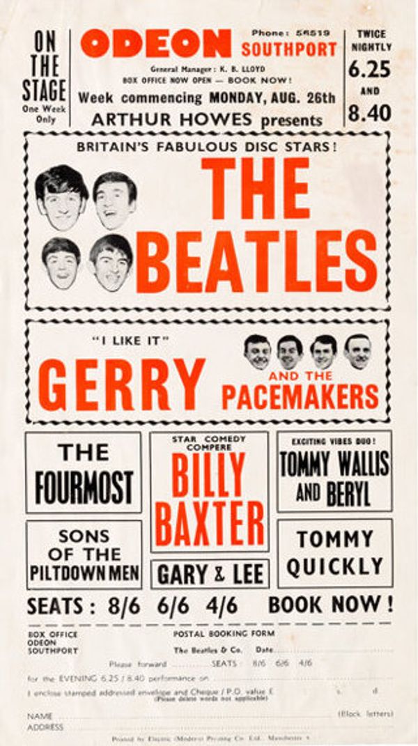 The Beatles Odeon Southport HANDBILL 1963 Value - GoCollect (the ...