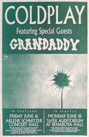 Coldplay with Grandaddy Arlene Schnitzer Hall & Taper Auditorium 2001 ...