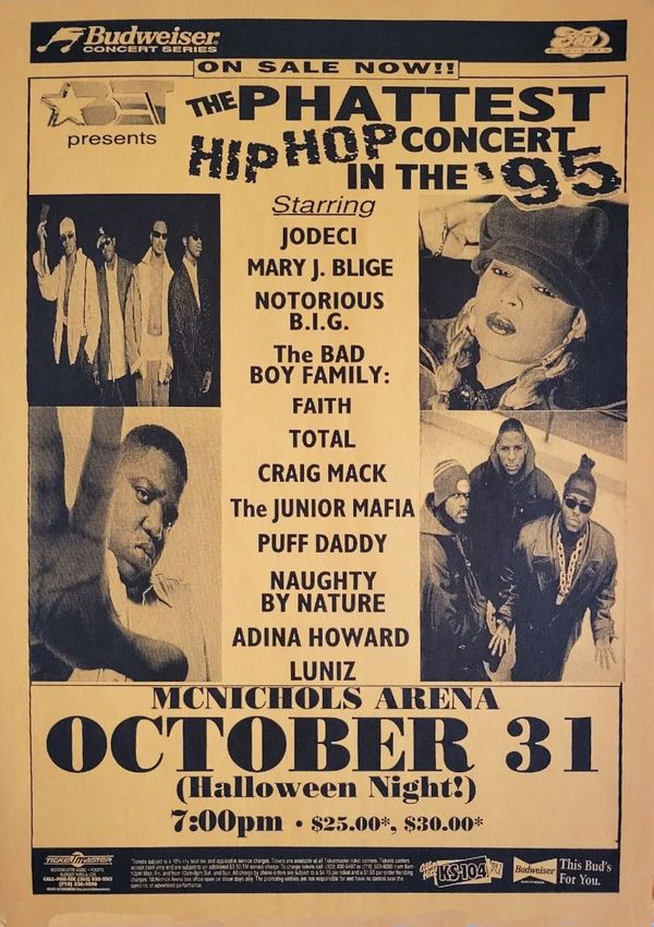 Notorious BIG & Puff Daddy McNichols Arena 1995 Value - GoCollect (notorious-b-i-g-puff-daddy ...