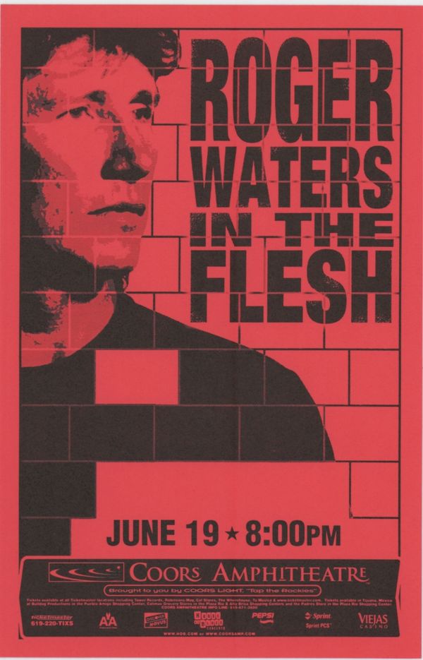 Roger Waters at Coors Amphitheatre 2000 Red Handbill Value - GoCollect ...