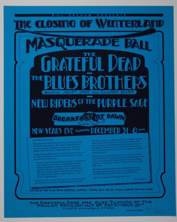 Grateful Dead & Blues Brothers Winterland Arena 1978 Value - GoCollect ...