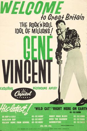 Gene Vincent UK Capitol Records Promotional Poster 1960 Value - GoCollect