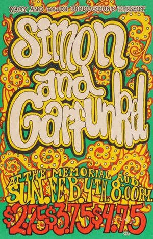 Simon & Garfunkel Sacramento Memorial Auditorium HANDBILL 1967 Value ...