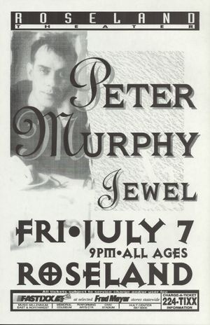 Peter Murphy & Jewel Roseland Theater 1995 Value - GoCollect