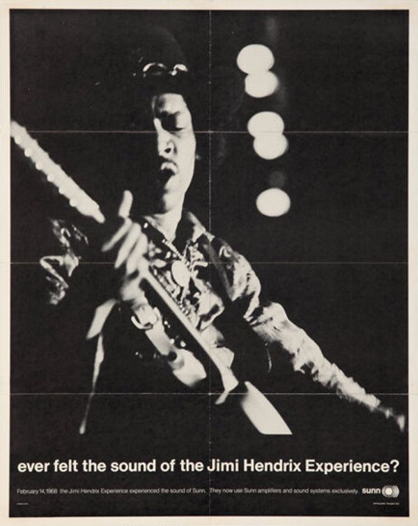Jimi Hendrix Sunn Amplifiers Promotional Poster 1968 Value - GoCollect ...
