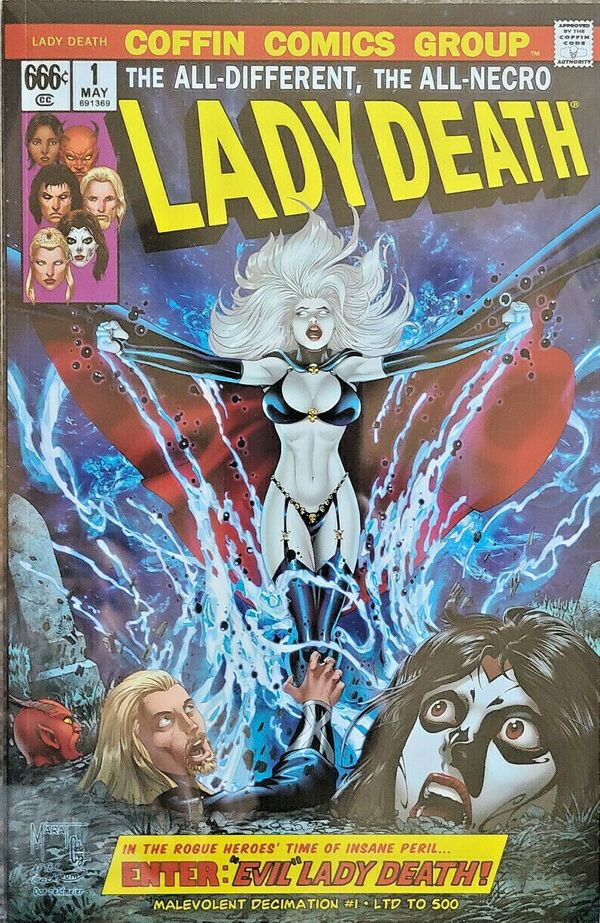 Lady Death: Malevolent Decimation #1 (Homage Edition) Value - GoCollect (lady-death-malevolent ...