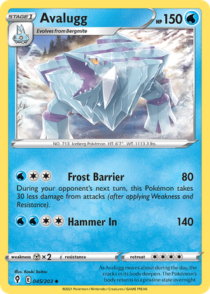 Avalugg (45/203) - Evolving Skies (Reverse Holo) Value - GoCollect